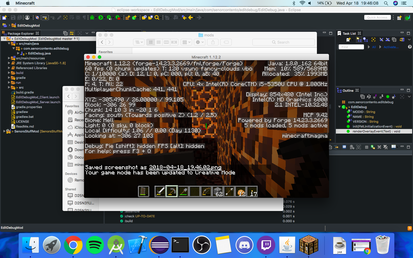 Скачать Edit Debug Screen — Minecraft Моды — ModStock